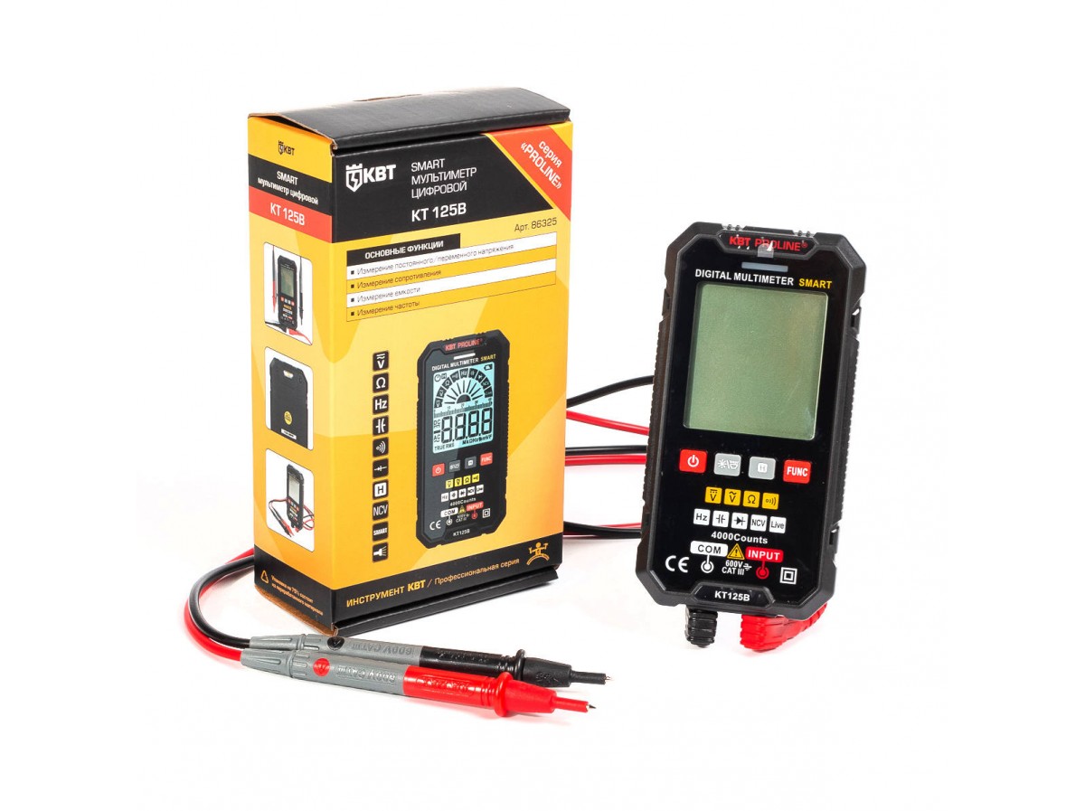KT 125В серия PROLINE КВТ- Мультиметр цифровой KT 125В серия PROLINE SMART с True RMS ...